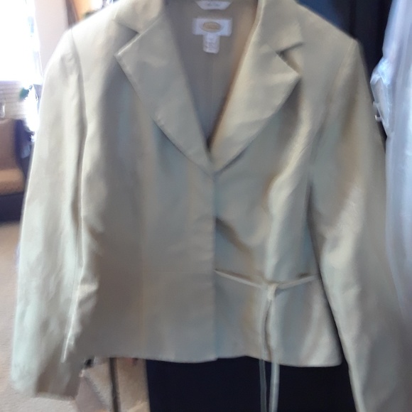 Talbots | Jackets & Coats | Talbots Pure Pattern Green Silk Formal ...